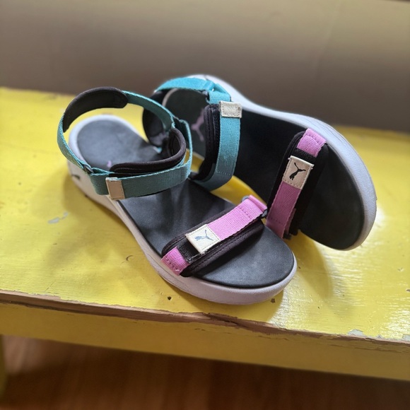 Puma | Shoes | Puma Blue And Pink Strappy Sandal | Poshmark